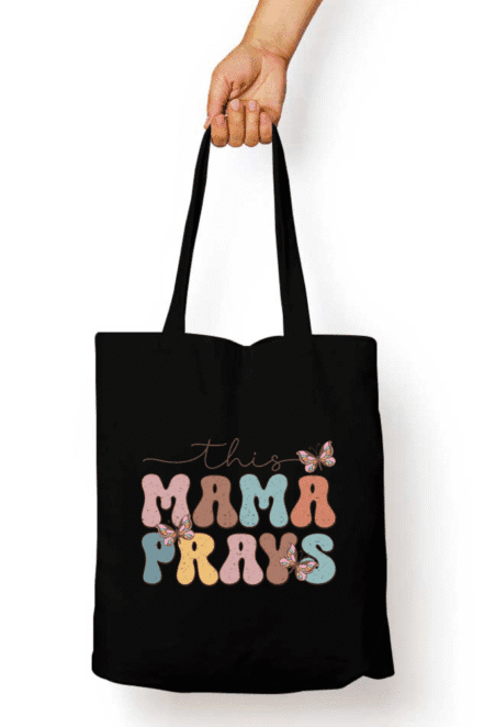 This Mama Prays | Christian Bible Verse Tote Bag with Zipper - Faithway ...